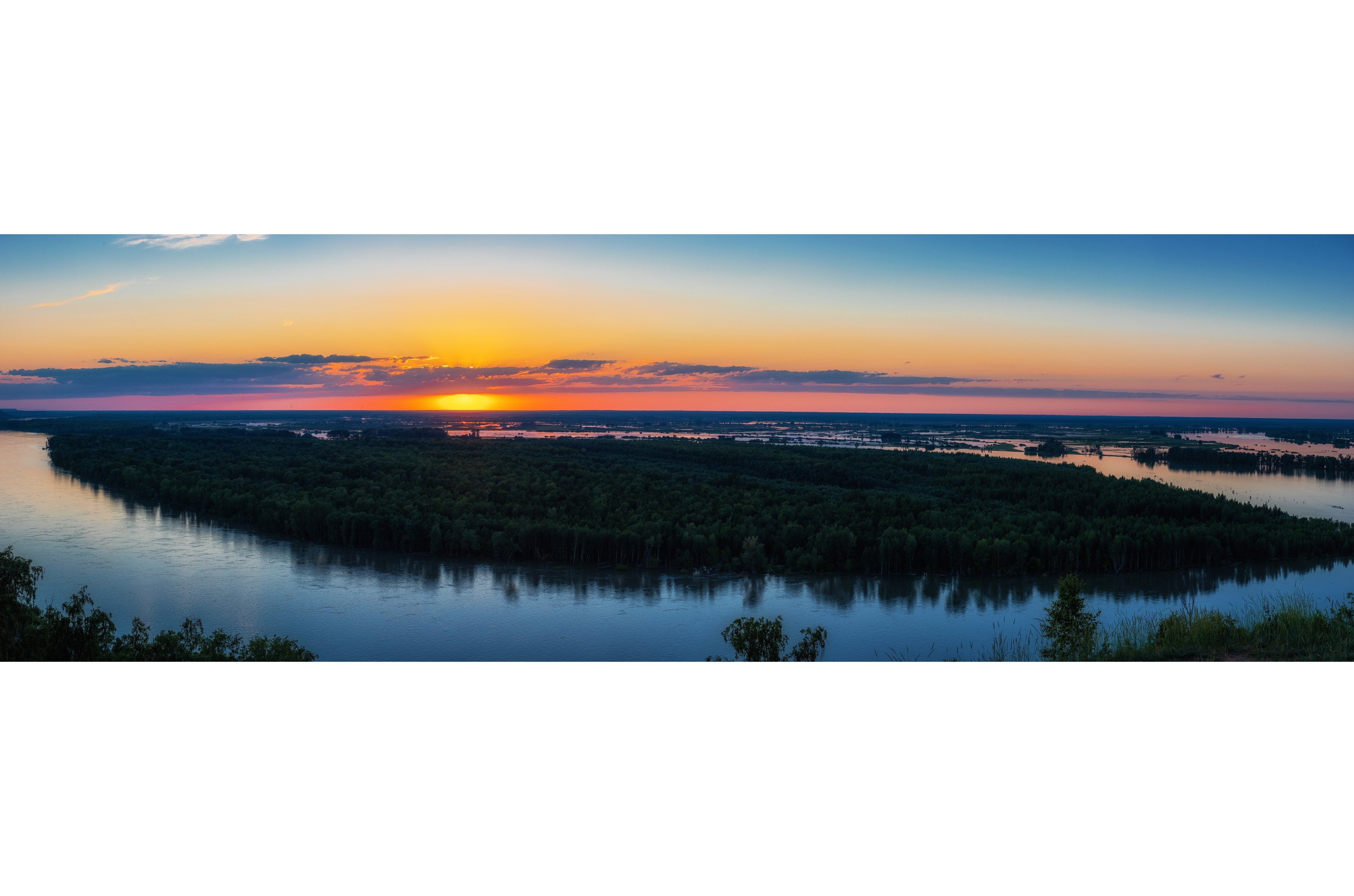 Big panoramic picture view of river | Nature Stock Photos ~ Creative Market