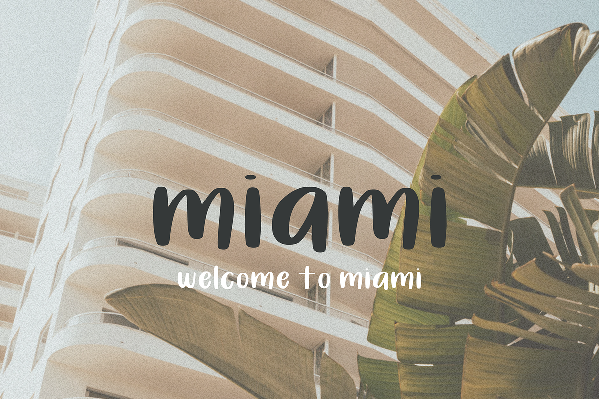 Miami | A Handwritten Font, a Sans Serif Font by cathconofolio