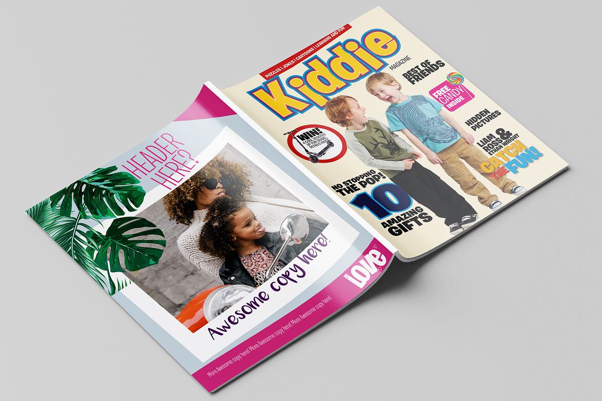 Kids Magazine Template, a Magazine Template by Red Cactus Creative