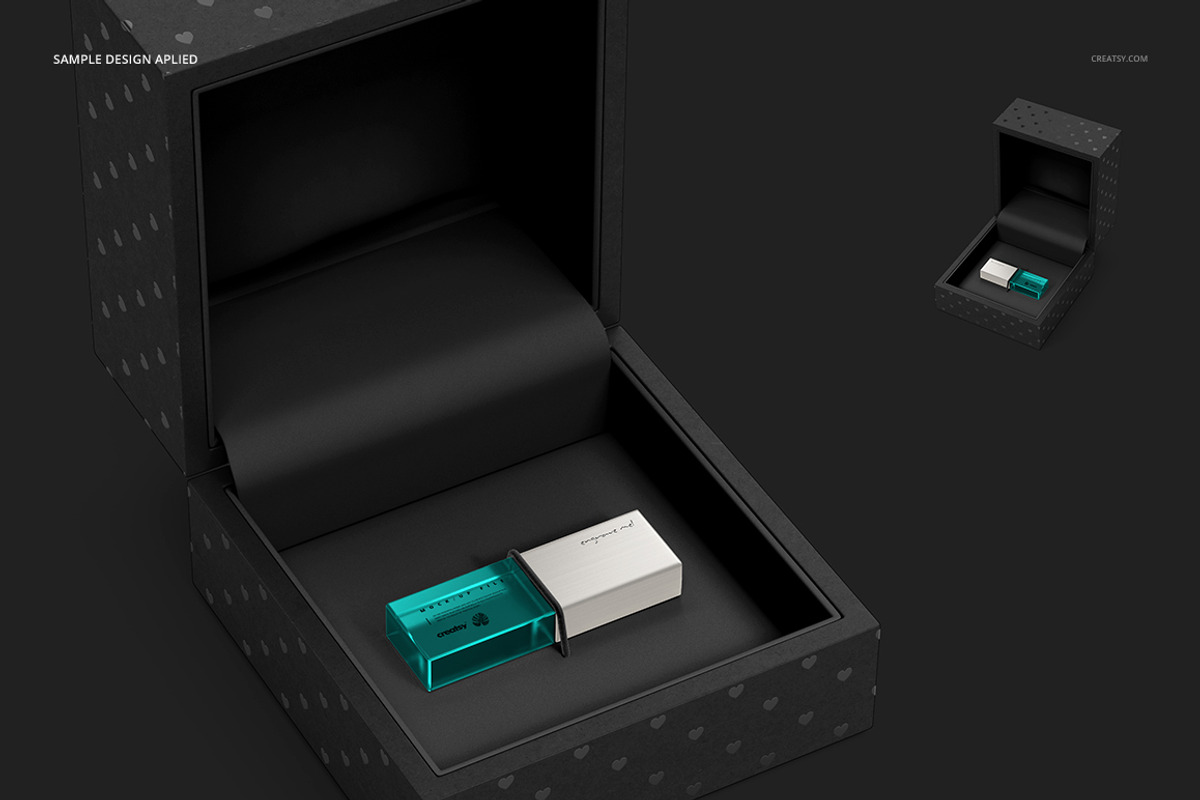 Acrylic USB Drive Slide Box Mockup, a Packaging Mockup by creatsy5