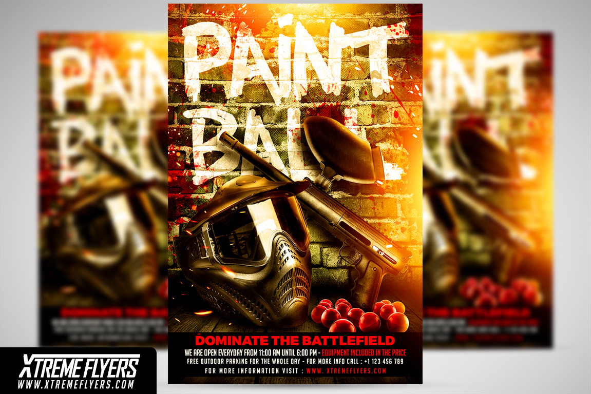 Paintball Flyer, a Flyer Template by XtremeFlyers