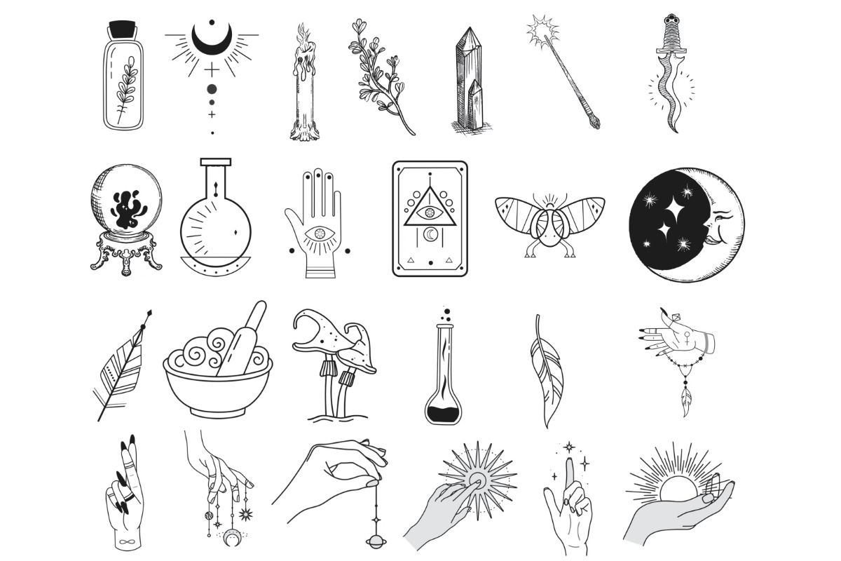Tattoos Set 7 Procreate Brush Stamps, a Brush Add-On by Disasterology Ink