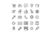 line phone icons set isolated, an Icon by Sunny