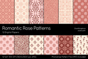 Romantic Rose Digital Papers | Graphic Patterns ~ Creative Market