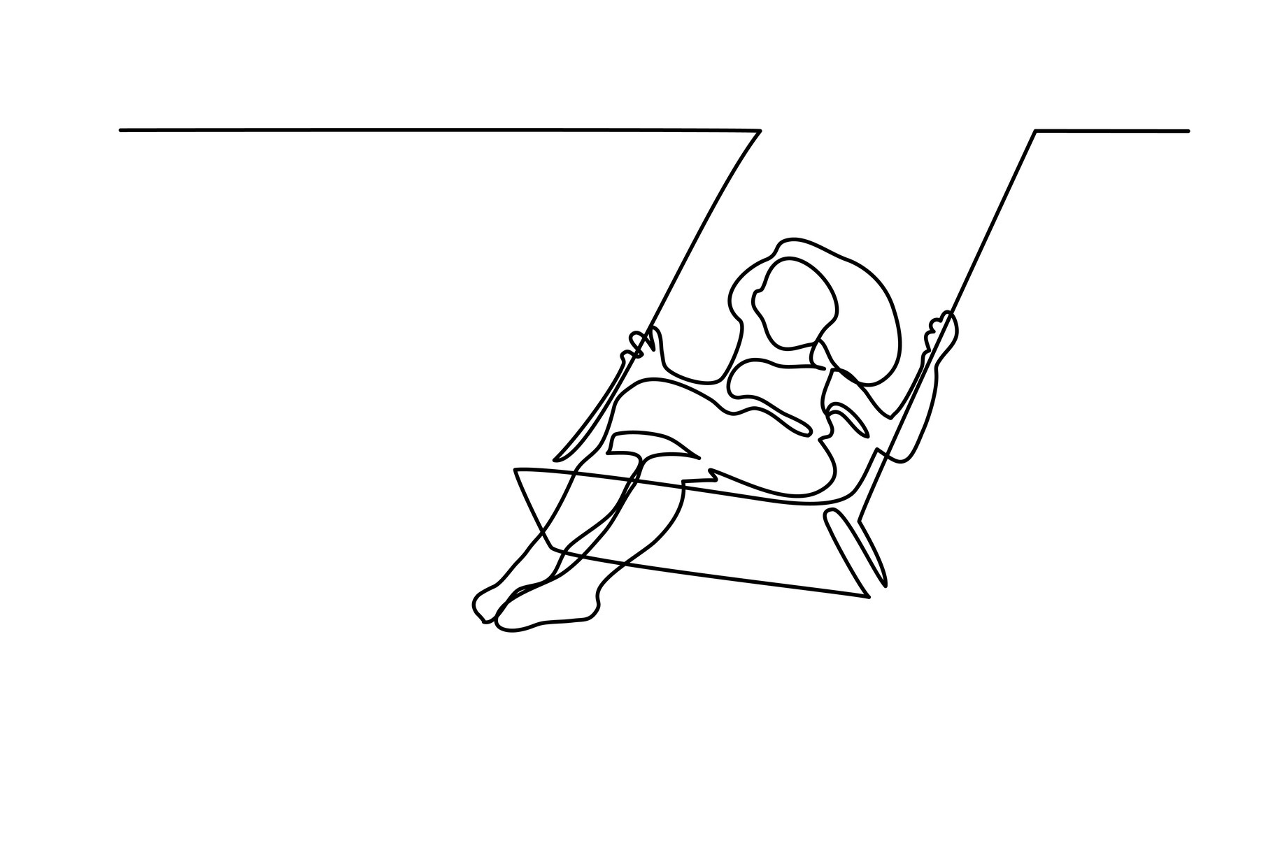 Girl swinging on swing, a Person Illustration by Valenty