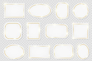 Gold shiny vintage frames pack, an Object Graphic by PhotoVector