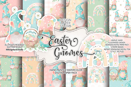 Easter Bunny digital paper pack, a Pattern Graphic by designloverstudio