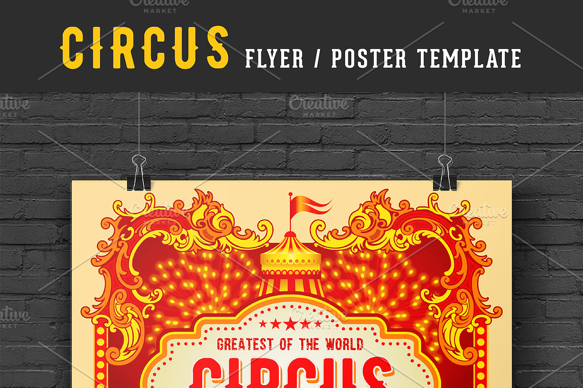 Circus Event Flyer / Poster Template, a Flyer Template by Vector beauty