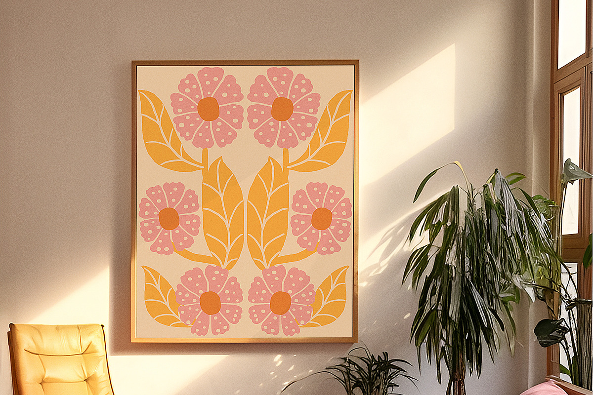 Retro Posters Groovy Flower Market, a Decorative Illustration by Ayya ...