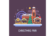 Christmas Fair Background, a Decorative Illustration by Alex Krugli