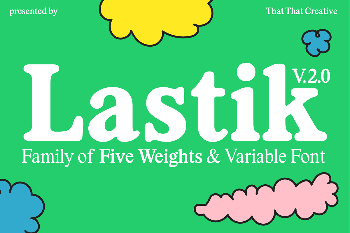 Lastik Font Family 5 Styles, a Font by That That Creative | font ...