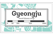 Gyeongju South Korea City Map, a Transportation Illustration by Booblgum