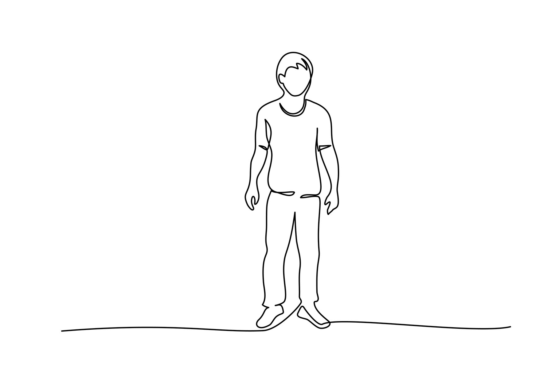 Continuous one line drawing, a Person Illustration by Valenty