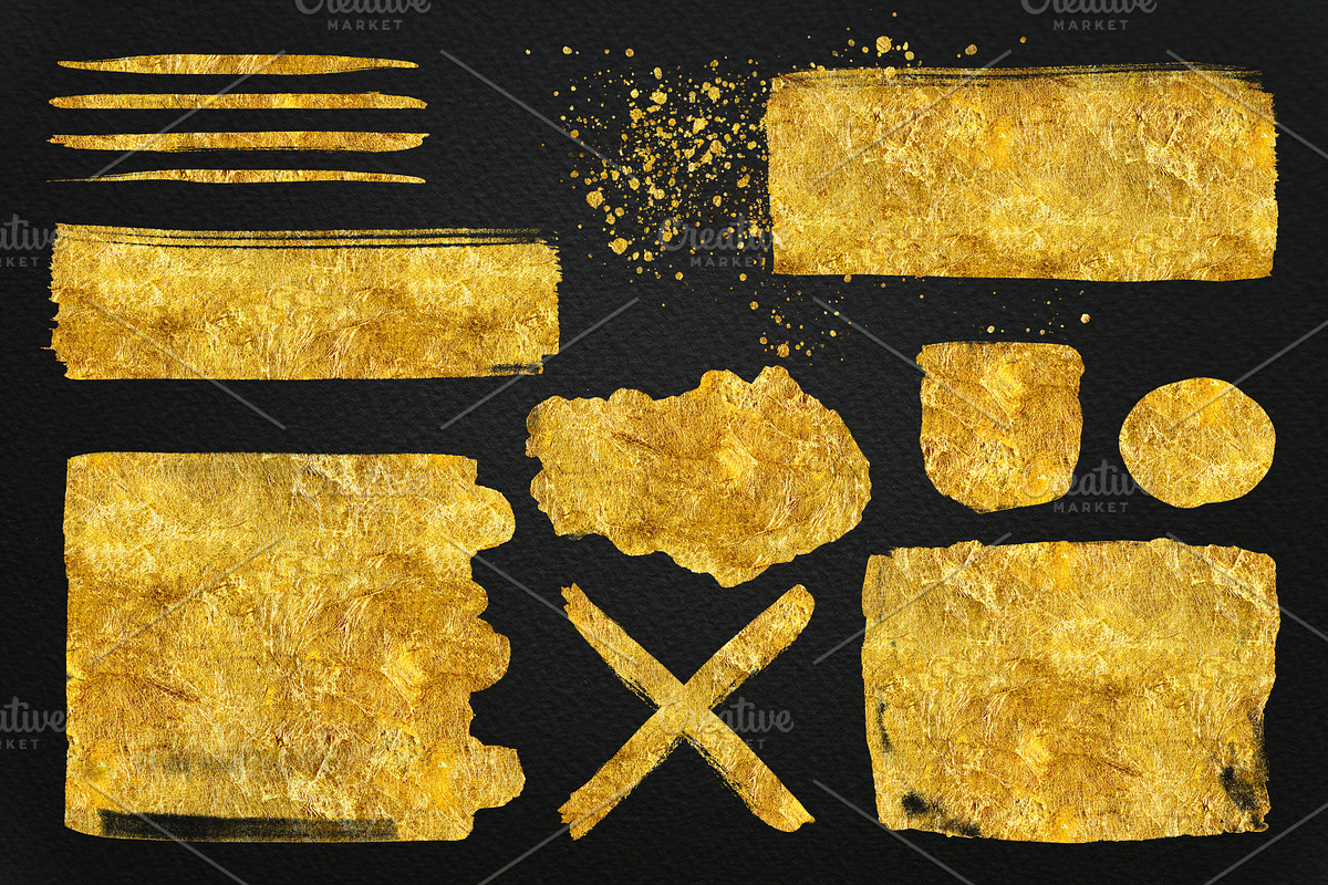 50+ Gold Foil Elements, an Object Graphic by friday supply