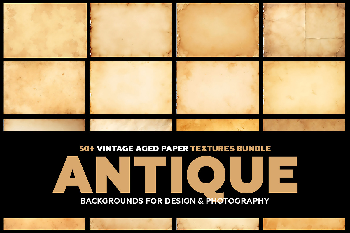 50+ Vintage Aged Paper Textures, a Texture Graphic by UnicDesign