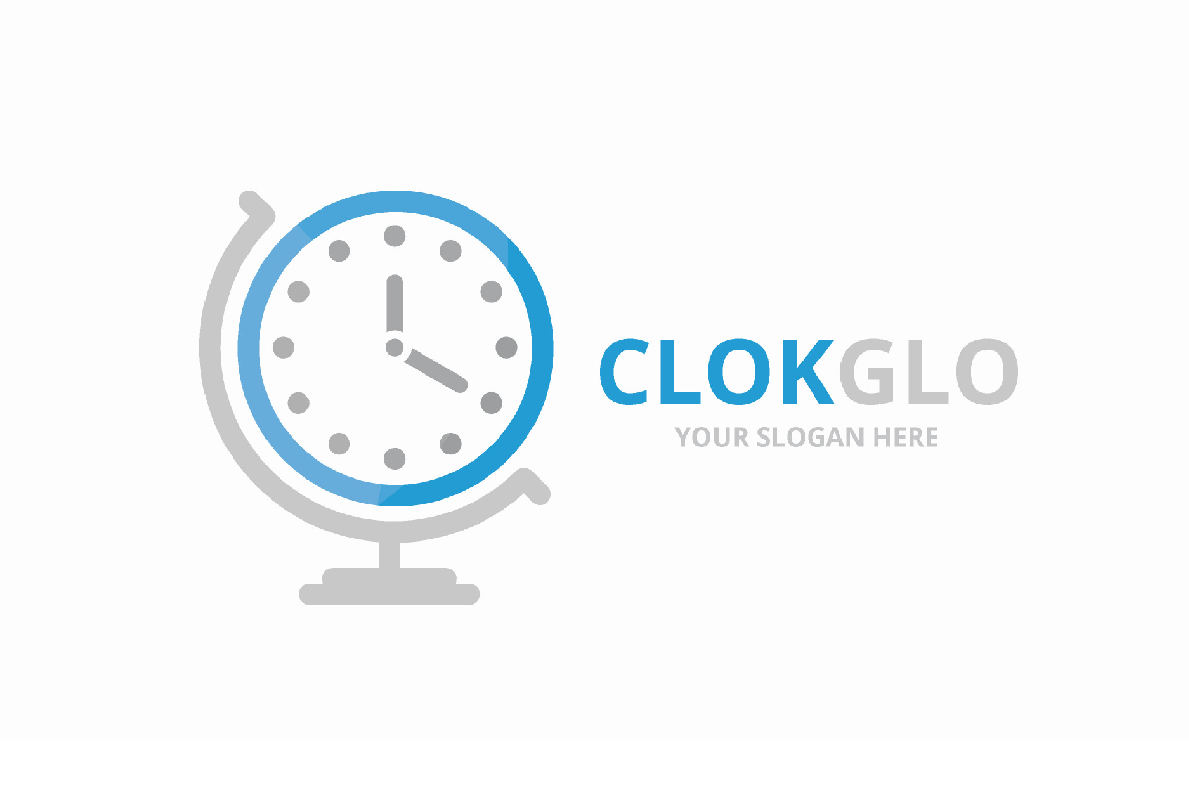 Vector clock and globe logo, a Branding & Logo Template by GraphiShop