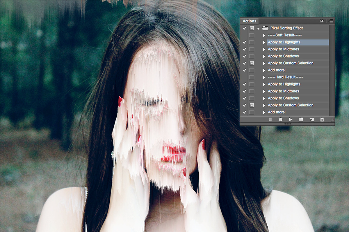 Pixel Sorting Photoshop Action, an Action Add-On by Spoon Graphics