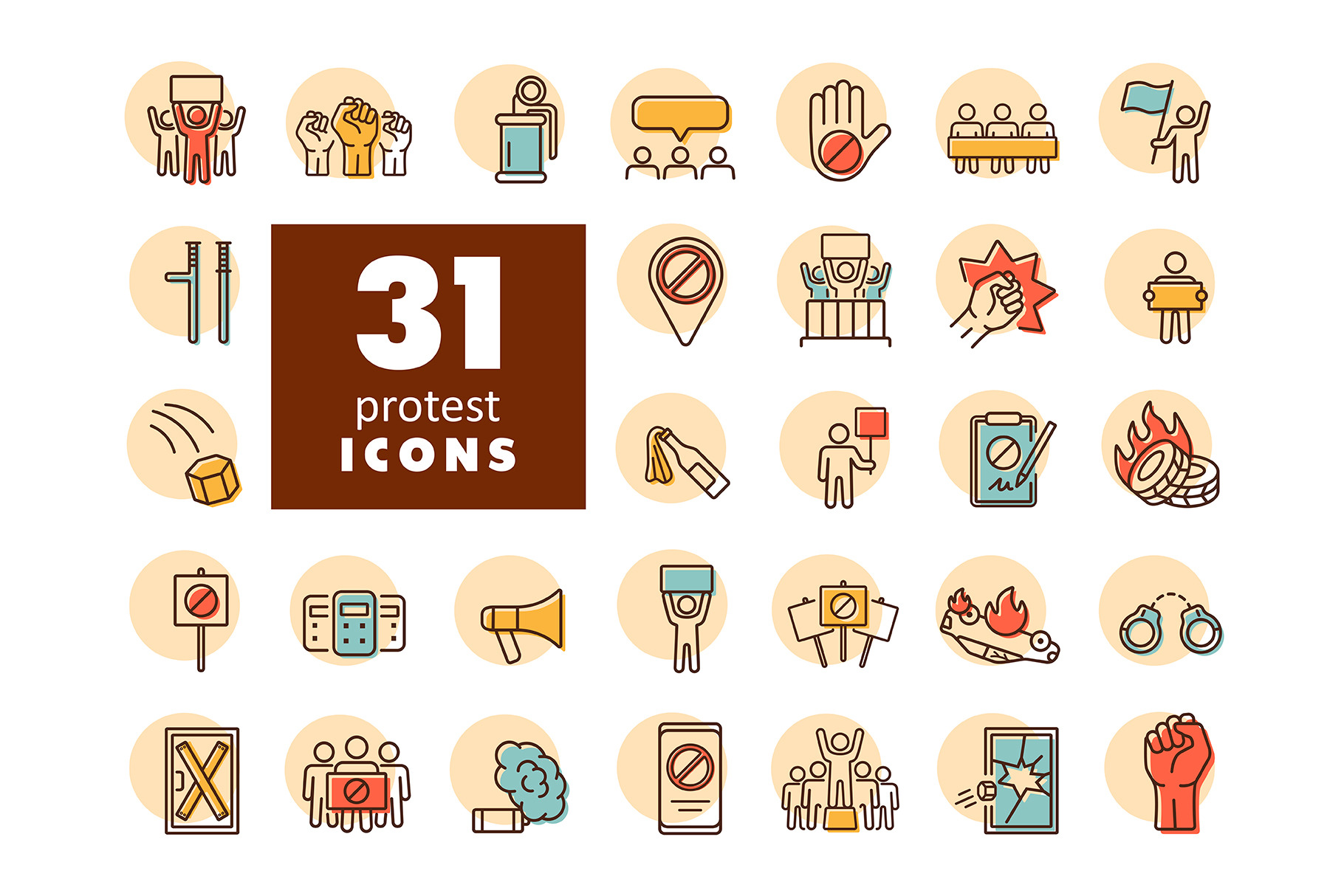 31 protest, strike set icons, an Icon by Nasik-Nosik