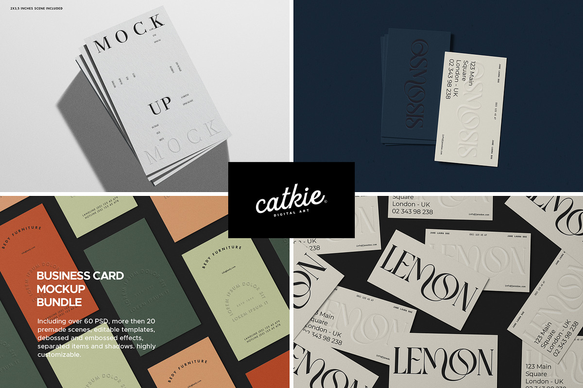Business Card Mockup Bundle, a Books & Magazine Mockup by Catkie ...