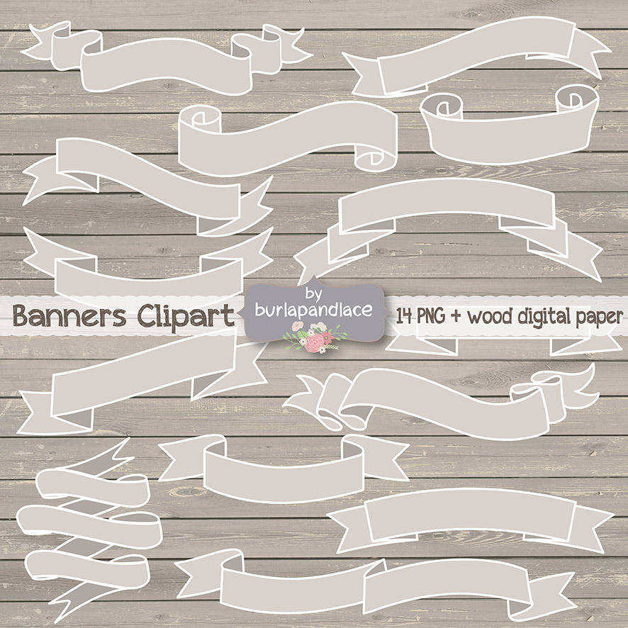 Rustic banner clipart, an Illustration by burlapandlace
