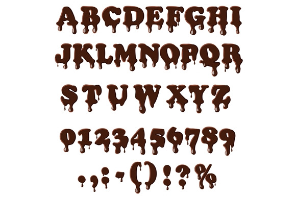 Chocolate alphabet isolated, an Object Graphic by Ylivdesign