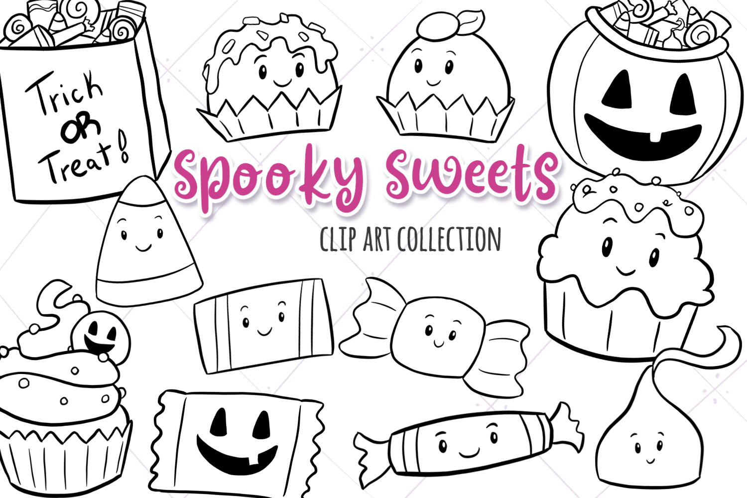 Spooky Sweets Digital Stamps, an Illustration by Keepin' It Kawaii