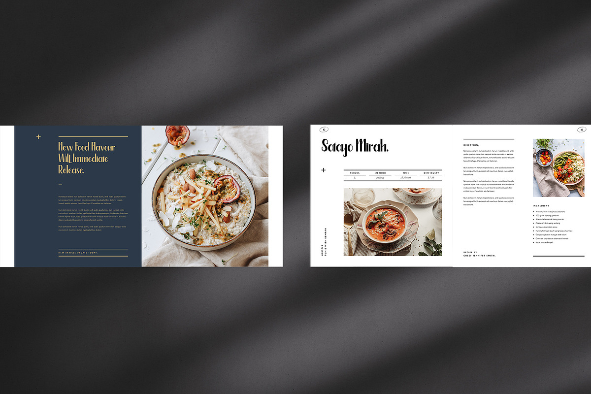 Square Cookbook / Recipe Book Template