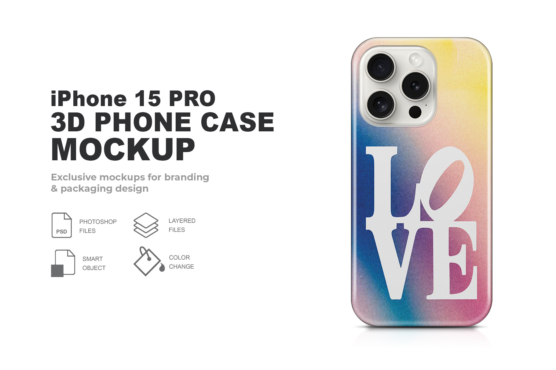iPhone 15 Pro 3d Phone Case Mockup