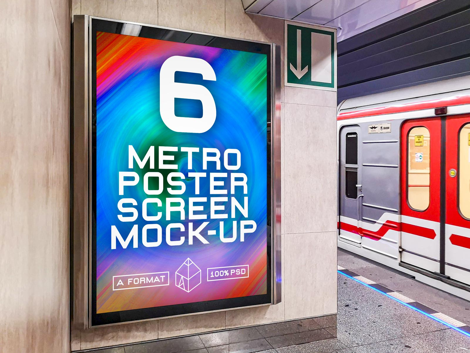 Metro Underground Ad Screen MockUp 3, an Advertising Mockup by Graphic ...