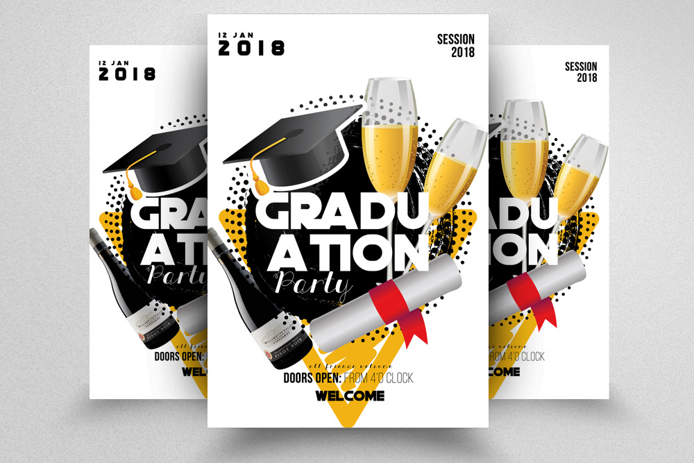 Graduation Party Flyer Template, a Flyer Template by Design Up ...