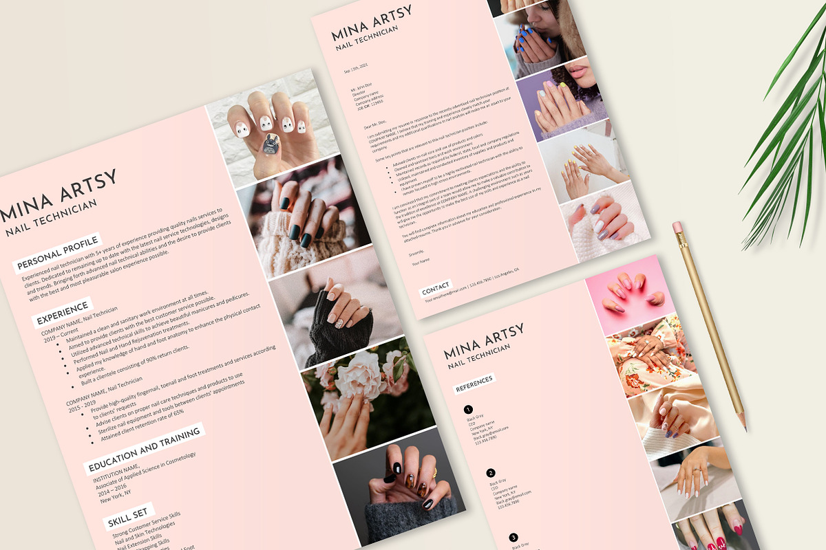 Nail Technician Resume Template, a Resume Template by Stanin Studio