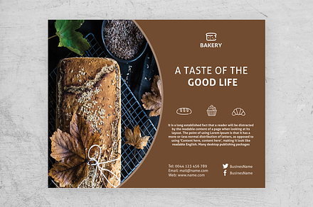 Horizontal Bakery Flyer | Flyer Templates ~ Creative Market