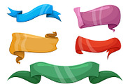 Cartoon comic ribbons vector set, an Icon by Microvector