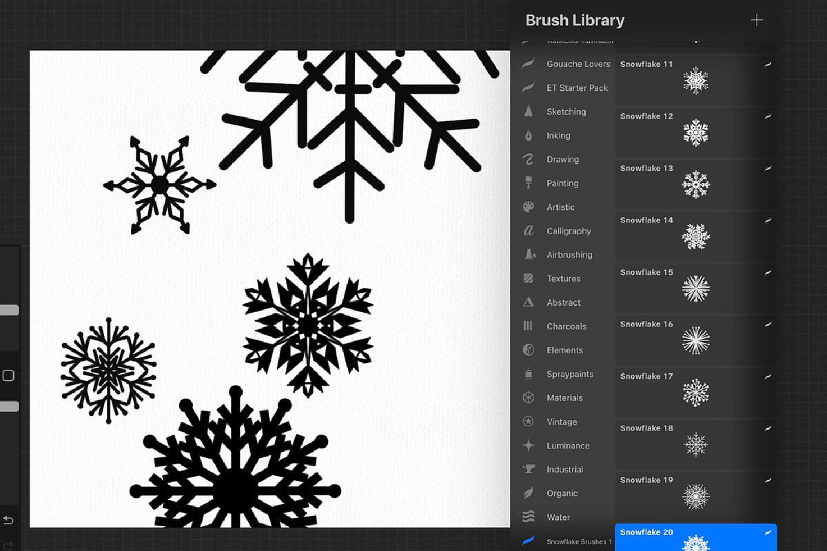Snowflake Stamp Brushes Procreate, a Brush Add-On by illuztrate | Creative Market