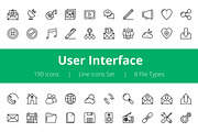 175+ User Interface Line Icons, an Outline Icon by Prosymbols