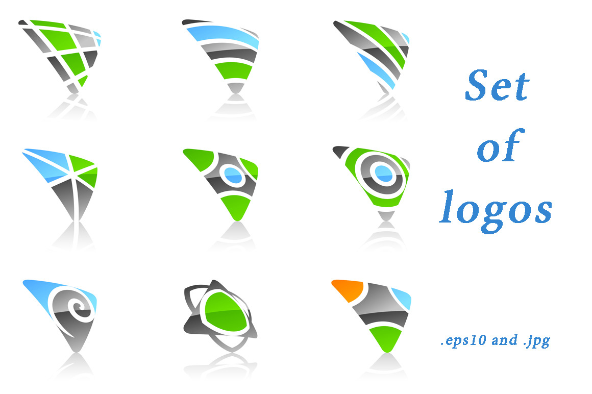 Set of triangular colorful logos, a Branding & Logo Template by Vjom
