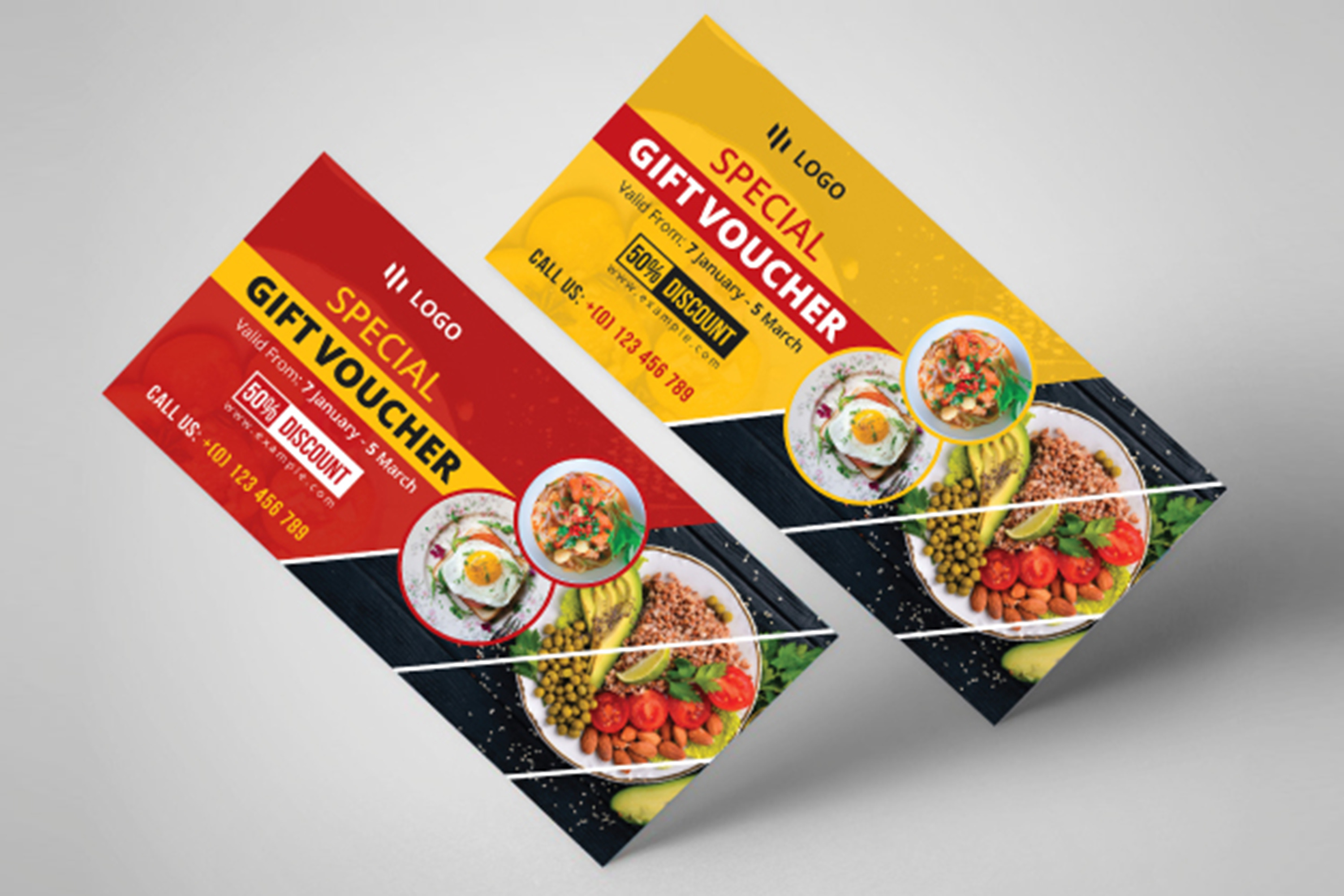 Food-Restaurant Gift Voucher, a Card Template by DesignOriel | Creative ...