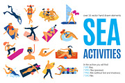 Sea Activities Set | People Illustrations ~ Creative Market