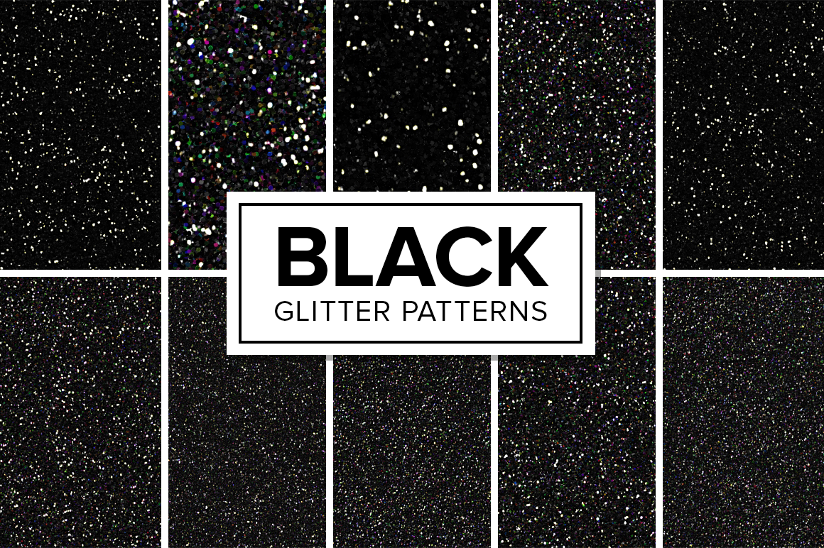 Black Glitter Patterns - Seamless, a Pattern Graphic by Creativenauts