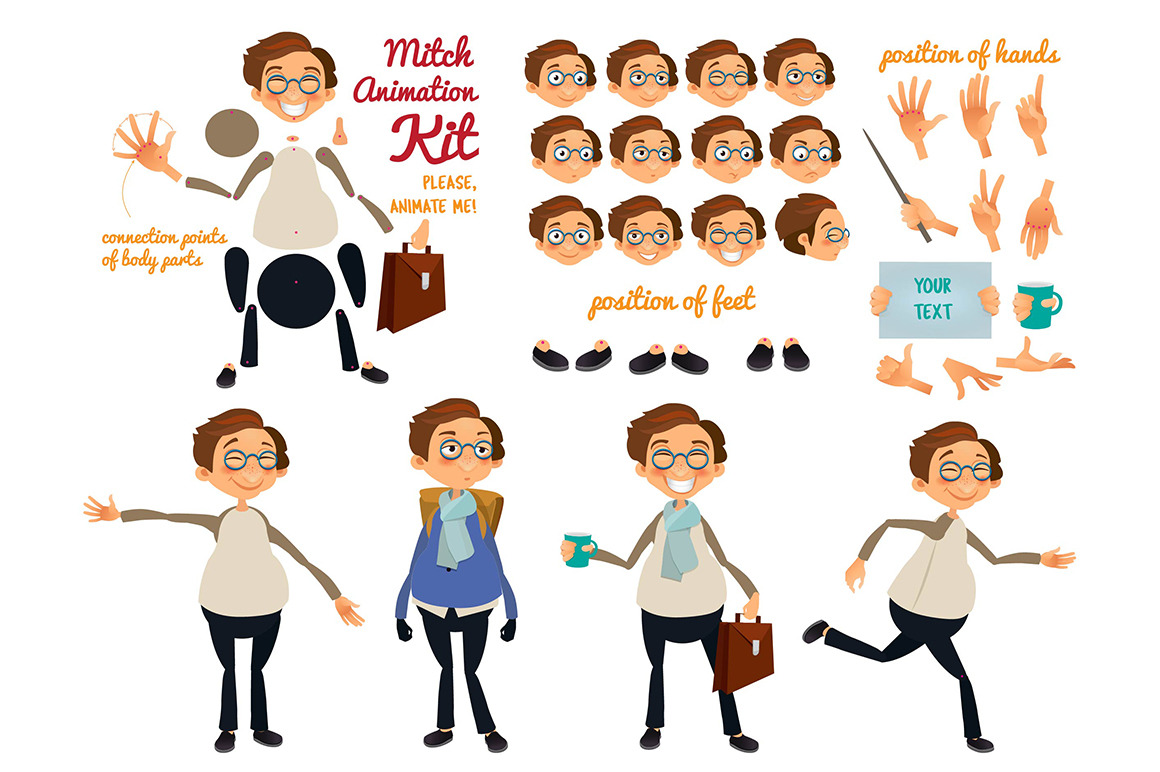 Vector character set for animation, a Person Illustration by El-Studio