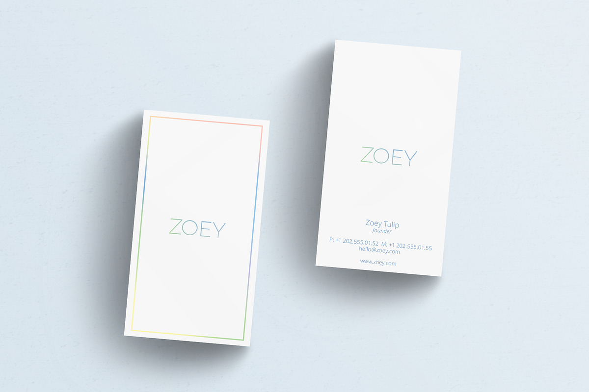 ZOEY Business Card Template, a Business Card Template by RedYolk