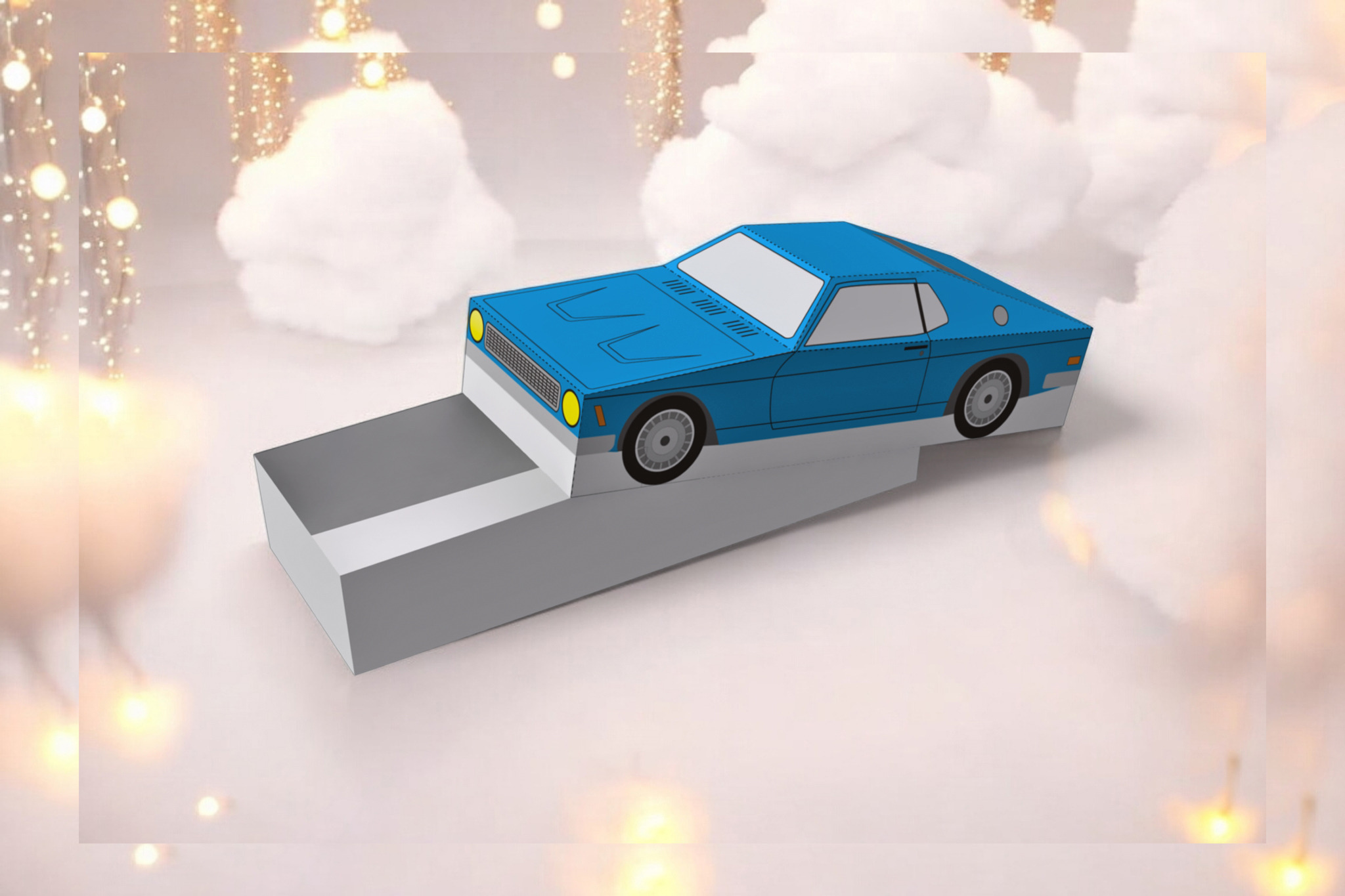 Muscle car favor - 3d papercraft, a Print Template by PAPER amaze