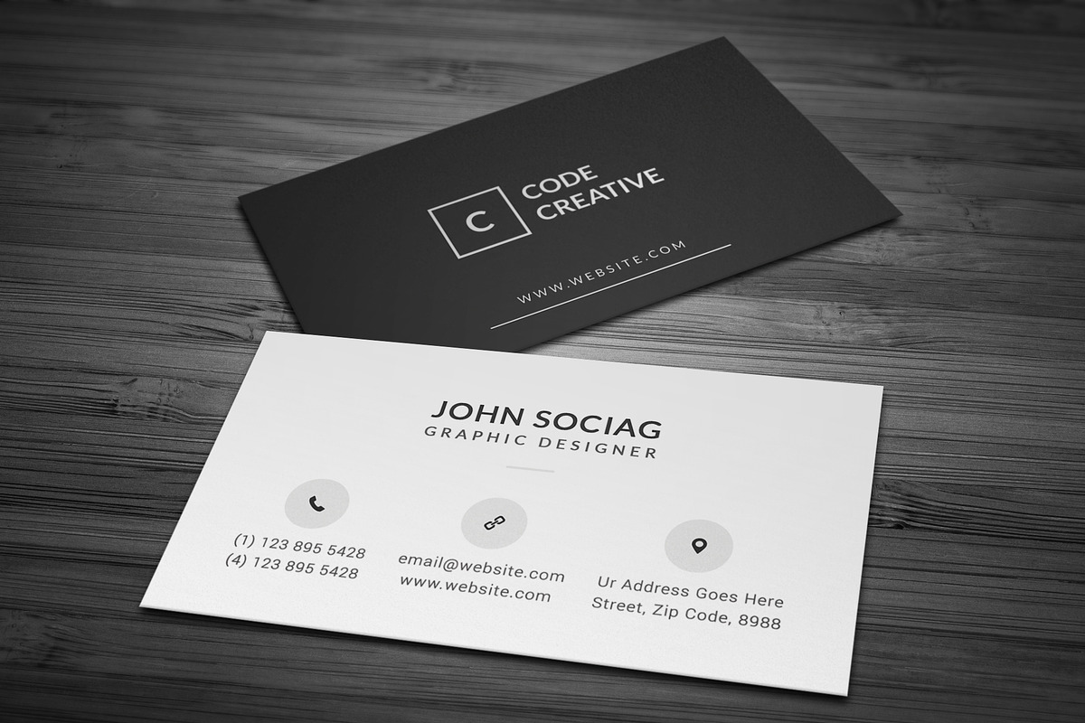 Simple Clean Business Cards, a Business Card Template by Galaxiya