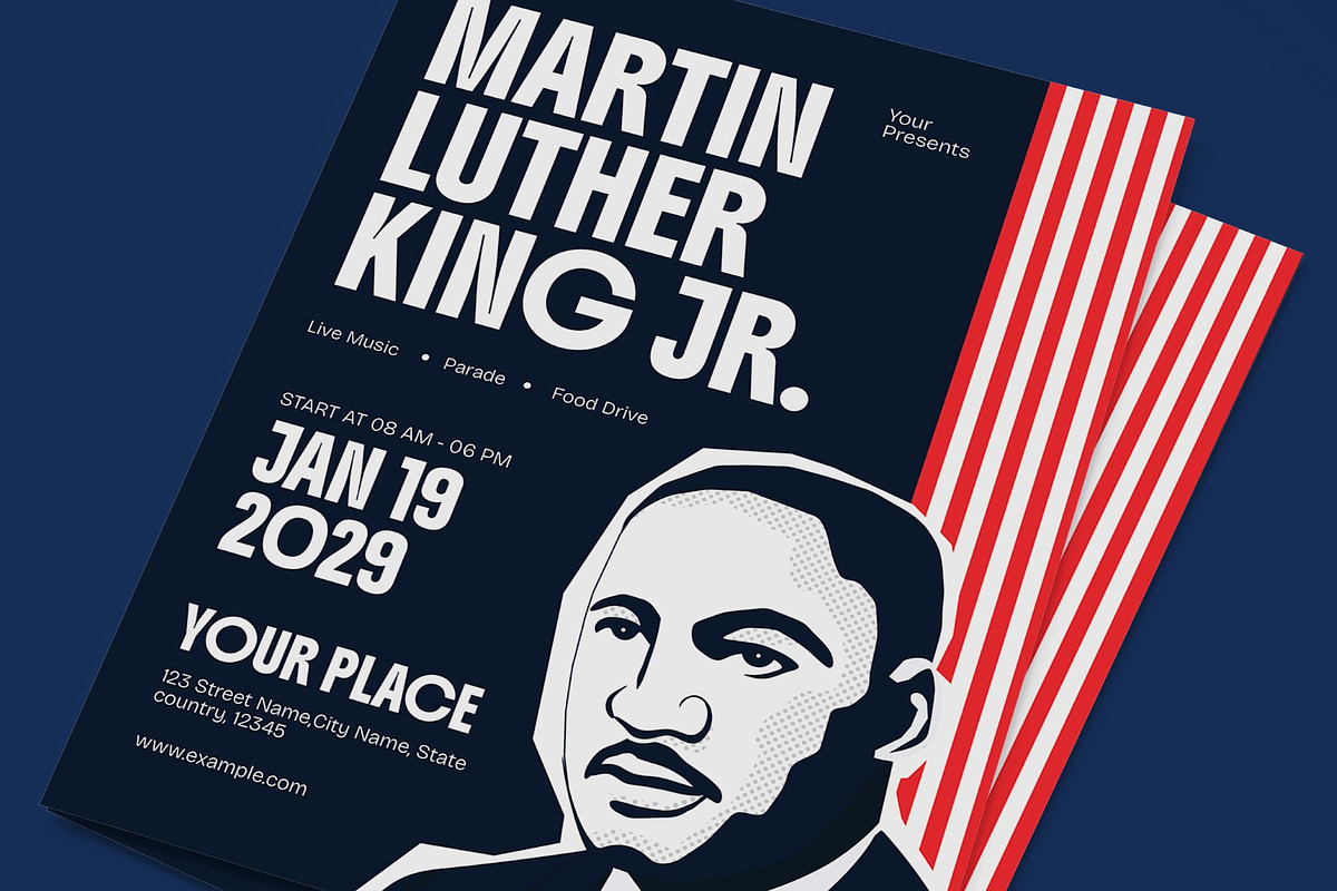Martin Luther King Jr Day Flyer, a Flyer Template by graphicook