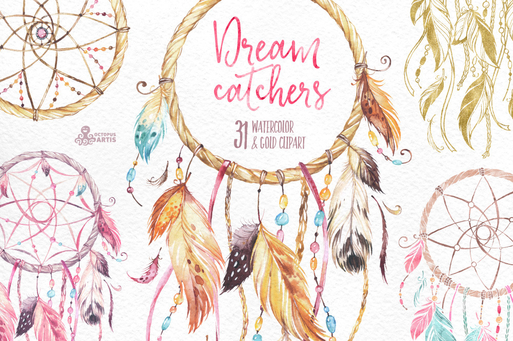 Dreamcatchers. Watercolor collection, an Illustration by OctopusArtis