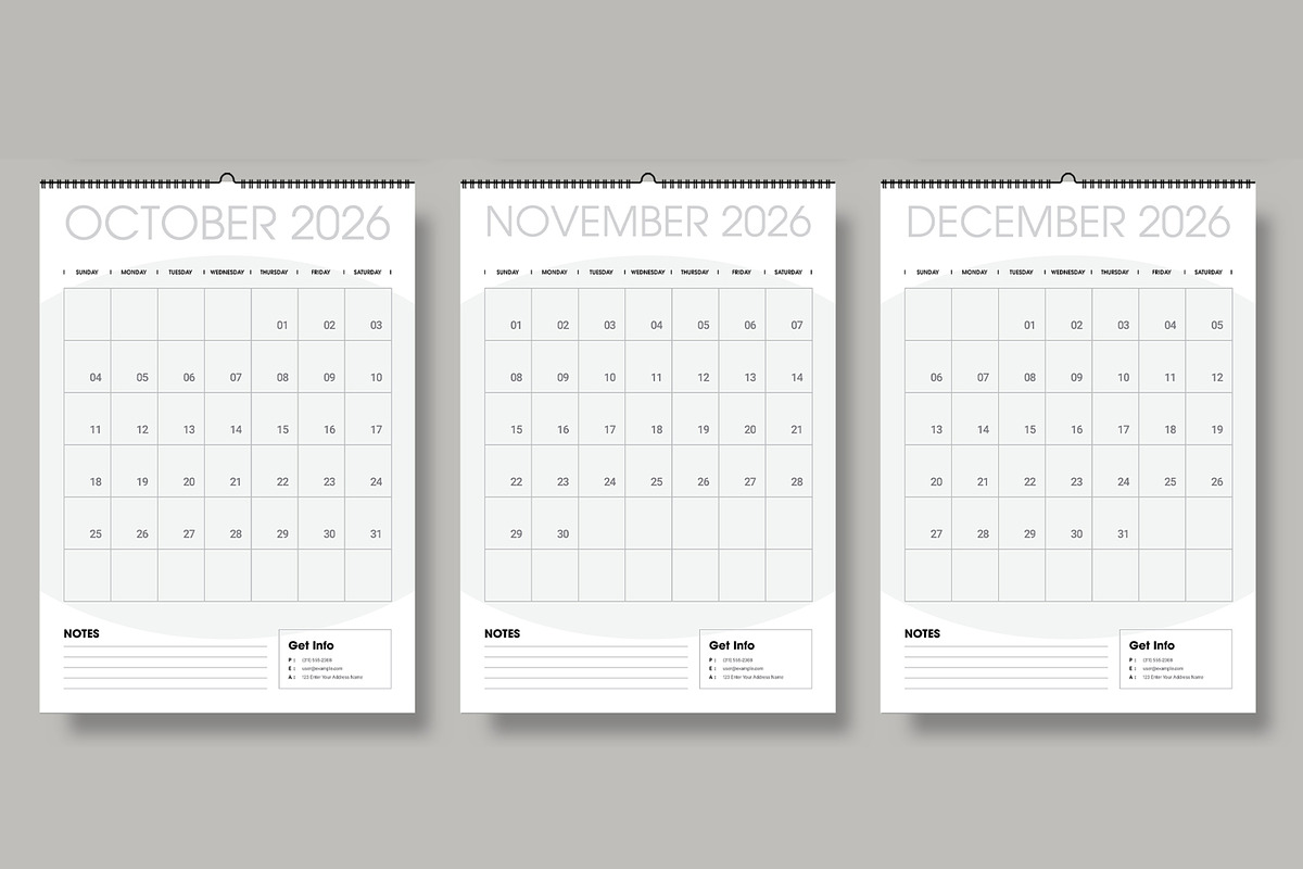 Minimalist 2026 Calendar Grid Layout