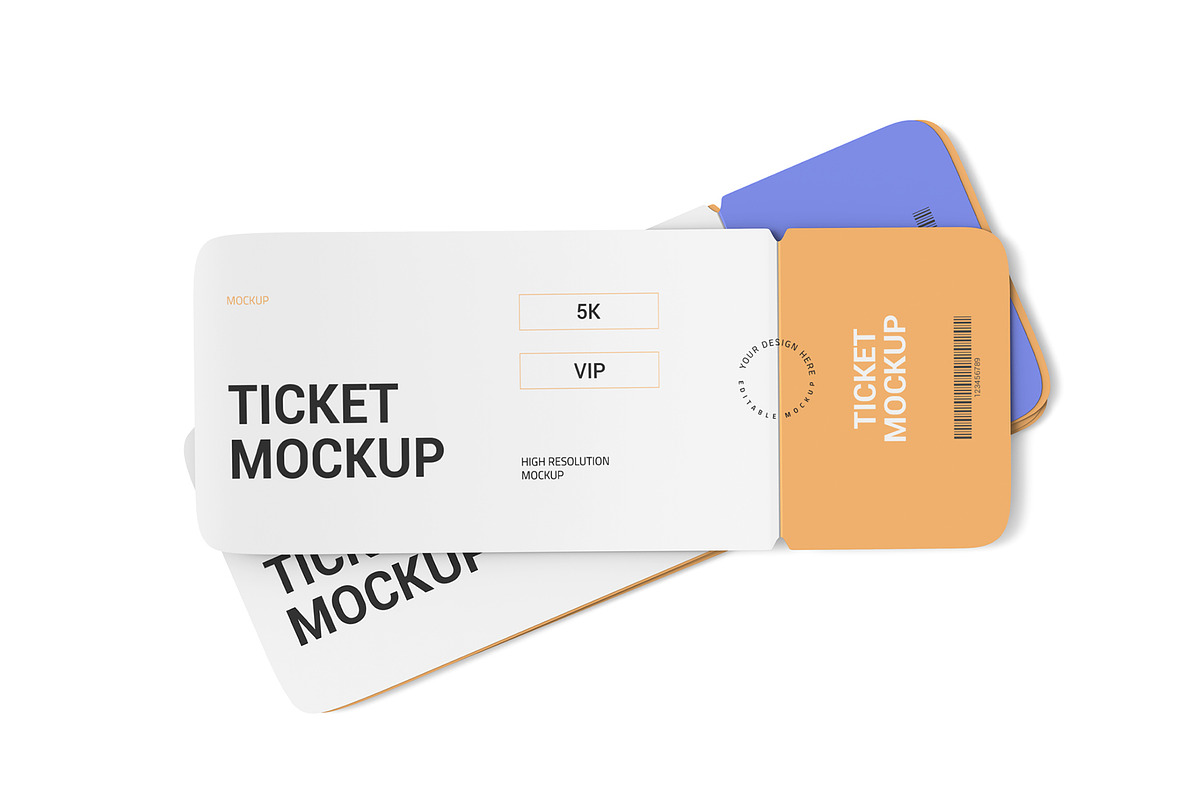 Stacked Ticket Mockup Layout