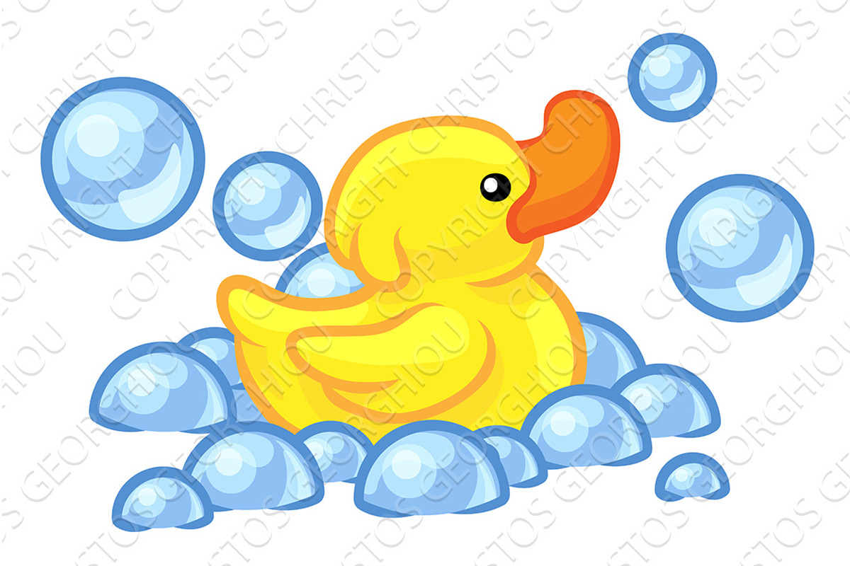 Cartoon Yellow Rubber Ducky Duck, an Animal Illustration by Christos ...