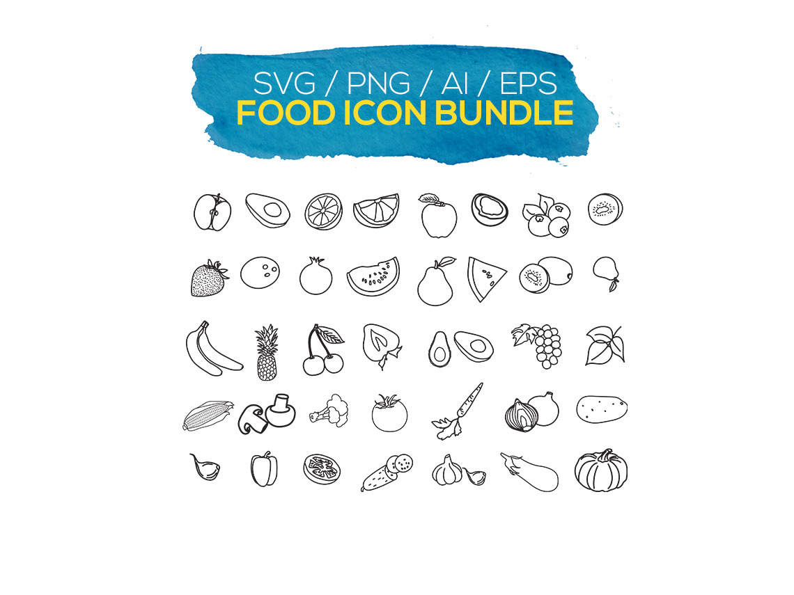 Food Icon Bundle SVG, a Food Illustration by GeorgeKhelashvili