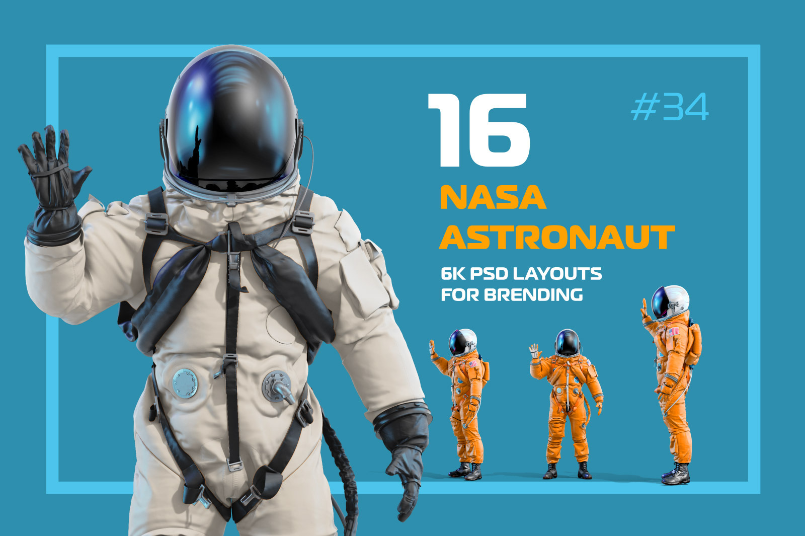 PSD Mockup 3D NASA Astronaut #34, a Product Mockup by ARKS ACADEMY